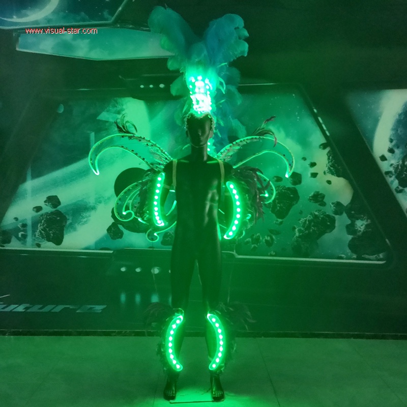 Led feather props,led performer,luminous prop